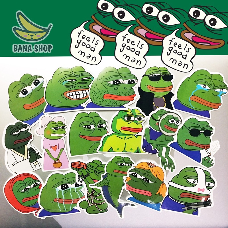 Set 17 sticker ếch xanh Pepe sad frog siêu bựa dành cho vozer | Shopee ...
