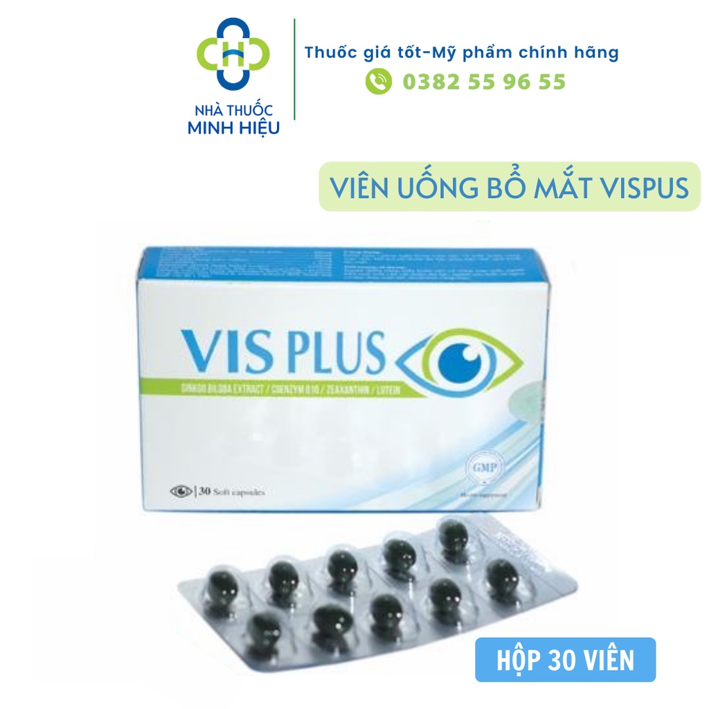 Viên uống bổ mắt VISPLUS (Hộp 30 viên)-Hỗ trợ cải thiện thị lực cho ...