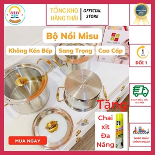 Bộ 3 Nồi Misu Louis Inox 304 Cao Cấp - Bộ Nồi Inox đáy 3 Lớp Nguyên ...