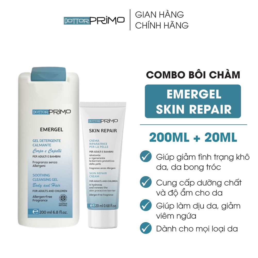 Combo Viêm Da Cơ Địa, Eczema, Chàm Da, Nứt Nẻ DottorPrimo Skin Repair ...
