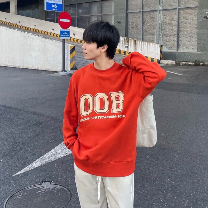 Áo Sweatshirt BOO Unisex Dáng Oversize Chất Nỉ Cào Bông In Logo OOB ...