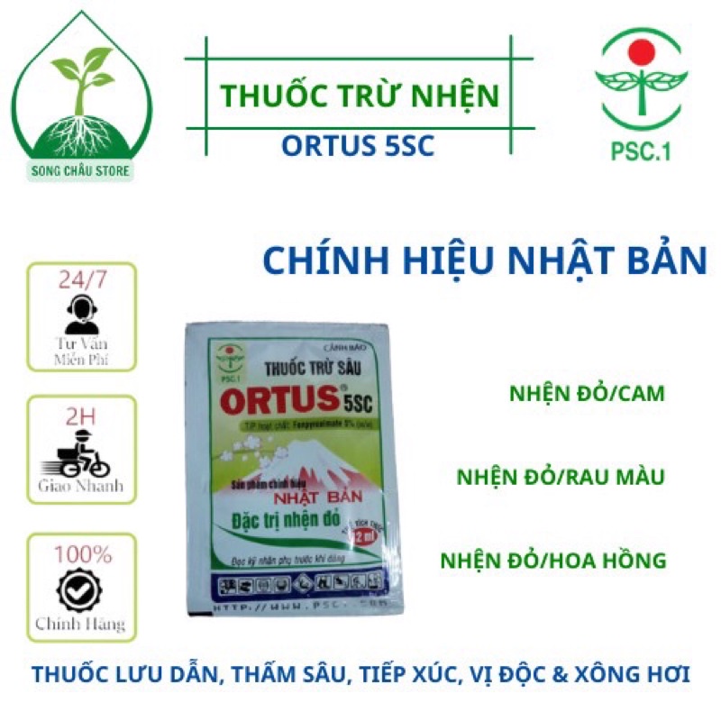 Thuốc trừ Nhện Đỏ ORTUS 5SC gói 12ml - Đặc trị nhện đỏ hại rau màu hoa ...