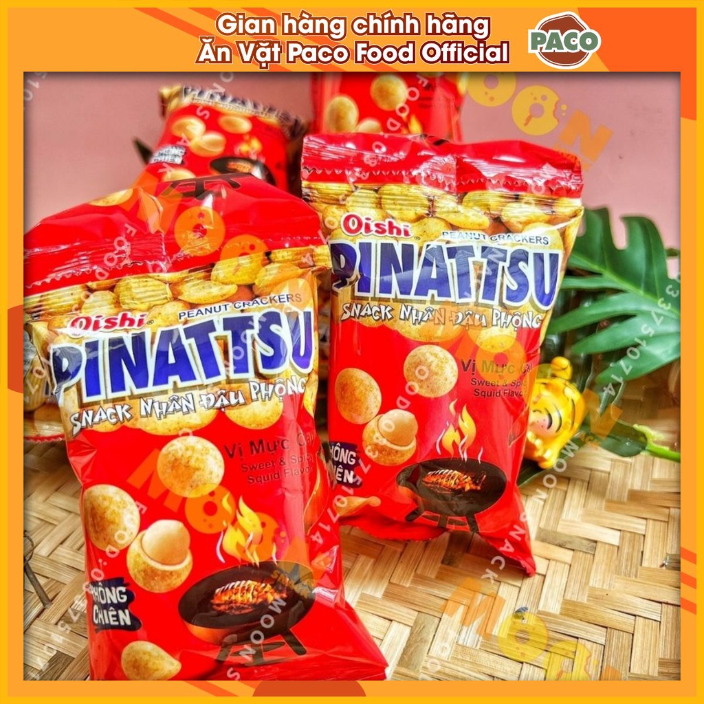 Snack nhân đậu phộng Pinattsu Oishi Vị Mực Cay không chiên gói 15g ...