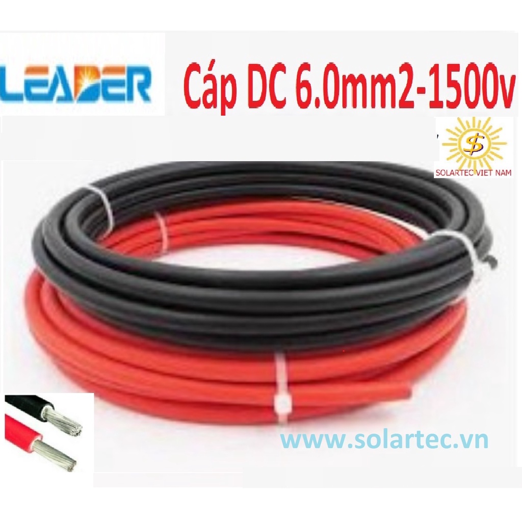 Dây cáp điện DC LEADER / PN TECH 6 mm2 - 1500V chuyên dụng cho điện ...