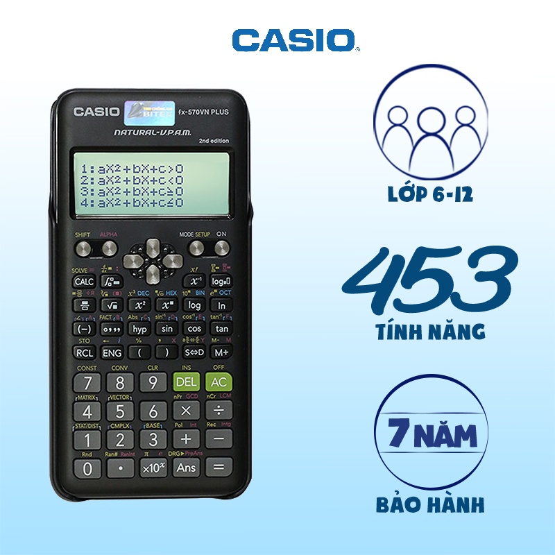 Máy tính casio FX-570 VNX Plus New - Chính hãng, bảo hành 7 năm ...