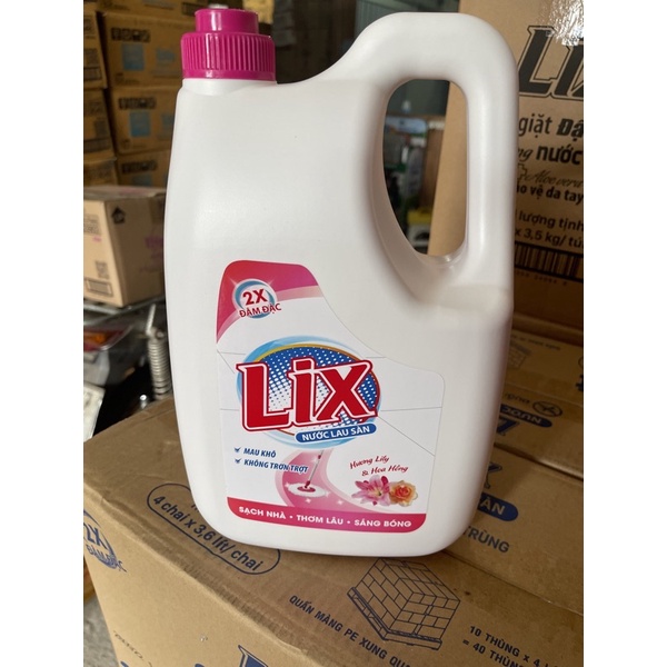 Nước lau sàn Lix Hương Lily và Hoa Hồng 3,6kg | Shopee Việt Nam