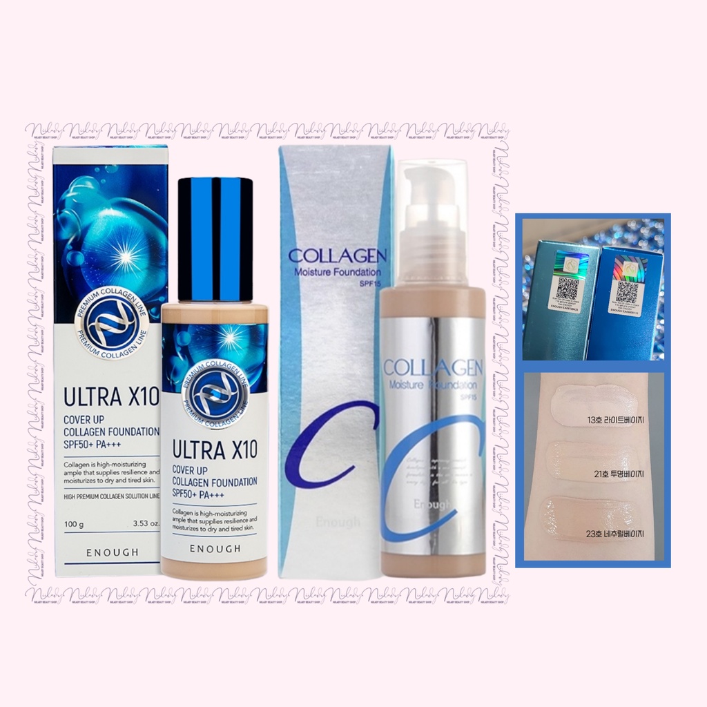 Enough collagen moisture foundation ánh sáng và ẩm mượt cho da
