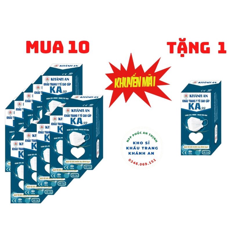 {GIÁ TẬN GỐC} 10 hộp Khẩu trang y tế cao cấp KA99 Khánh An - Tặng 1 hộp ...