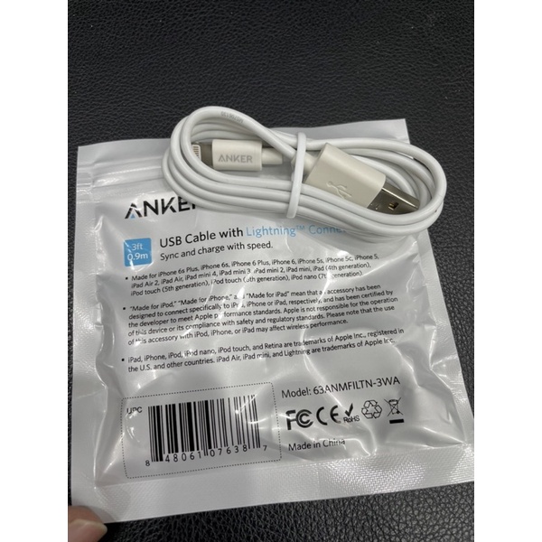Cáp Anker A7101 cổng USB-A to L (New, No box) | Shopee Việt Nam