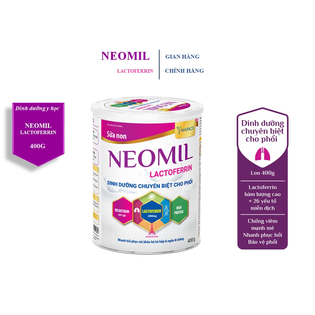 Sữa bột NEOMIL LACTOFERRIN 400G (DINH DƯỠNG CHUYÊN BIỆT CHO PHỔI ...