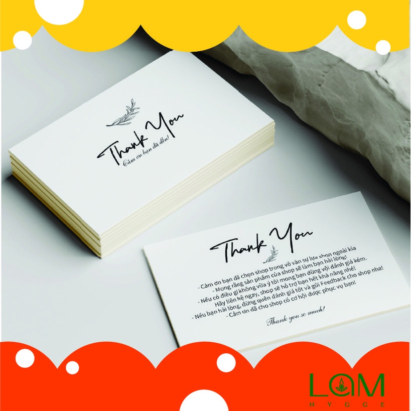 Card Cám Ơn, Card Thank You, Thiệp Cảm Ơn - Size 9x5,4cm - Giấy C300 ...