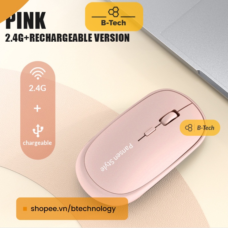 Chuột máy tính không dây bluetooth wireless mouse pin sạc W540, cho ...