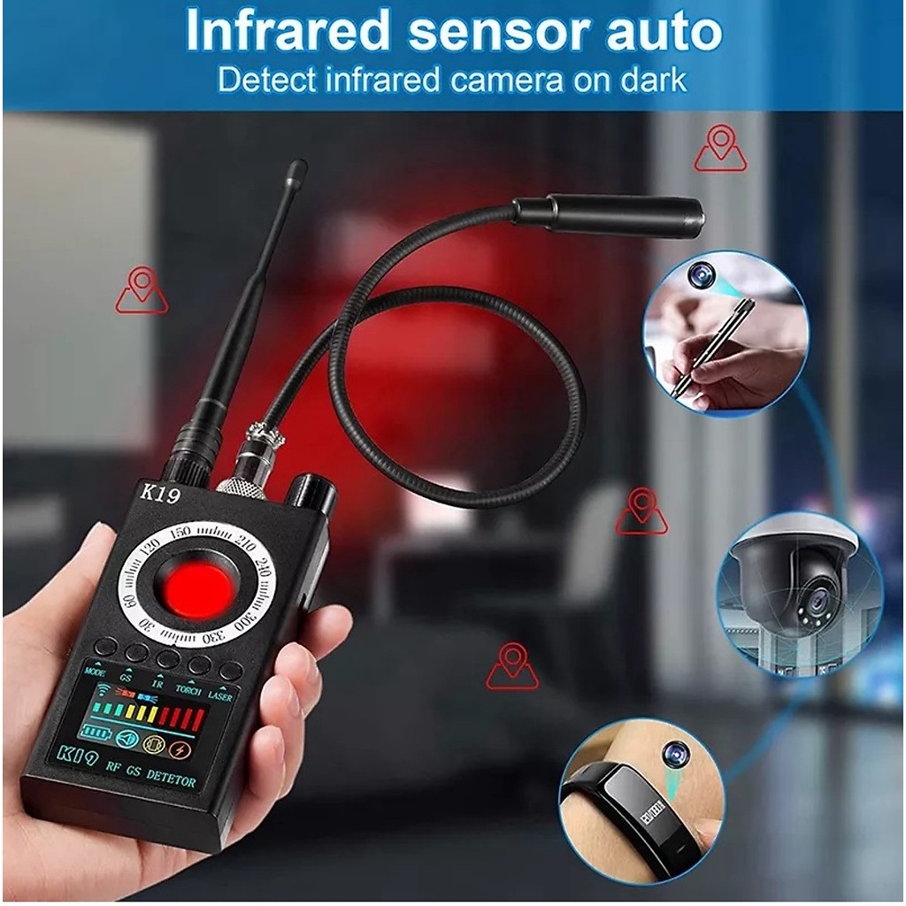 Thiết bị phát hiện máy ghi âm, camera wifi K-19 - RF Detector K19 ...