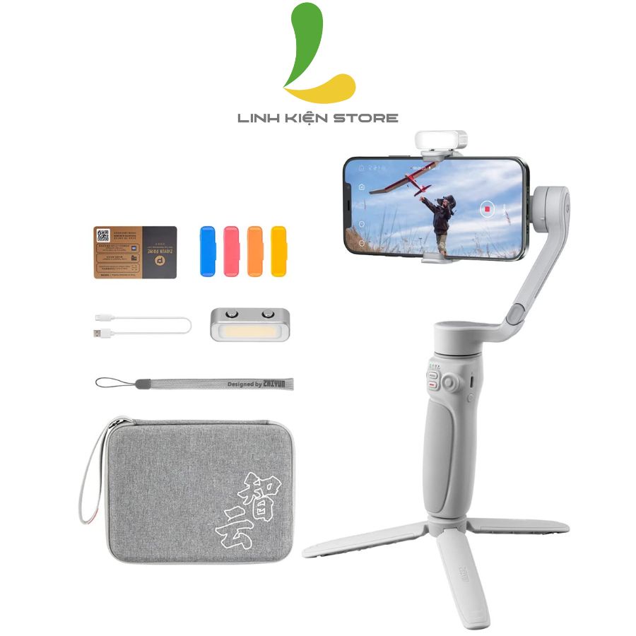 Gimbal Zhiyun Smooth Q4 Combo - Tay cầm chống rung 3 trục dành cho điện thoại tích hợp đèn Led ...