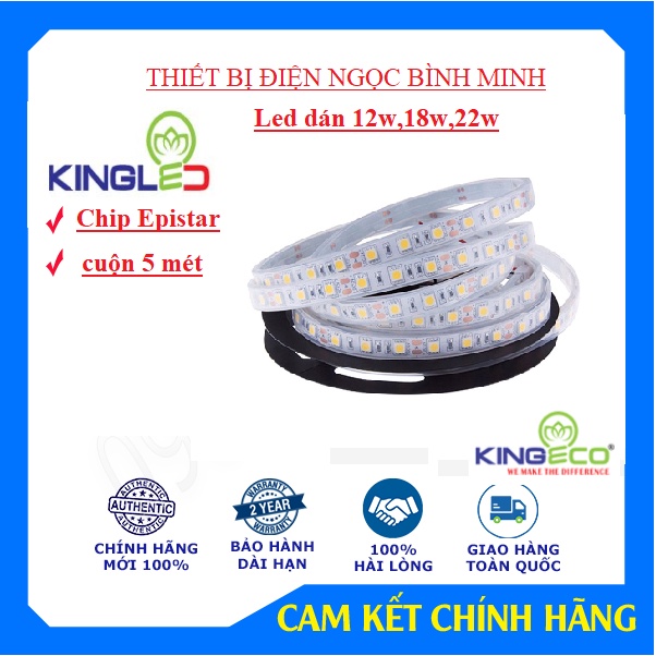 Cuộn led dây dán 12V Chip Epistar,12V có keo 2 mặt ánh sáng trắng, vàng ...