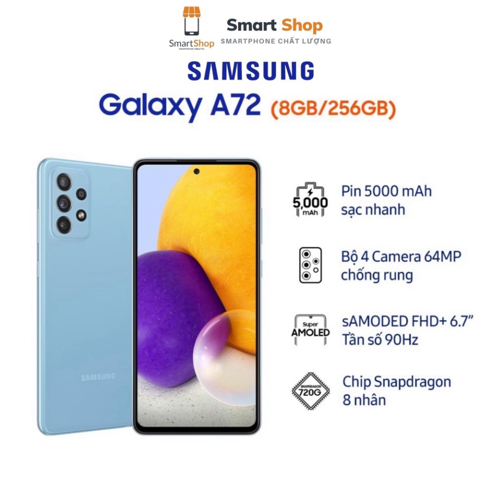 [Giá rẻ sô 1] Điện thoại Samsung Galaxy A72 (8GB/256GB) - Đại lý phân ...