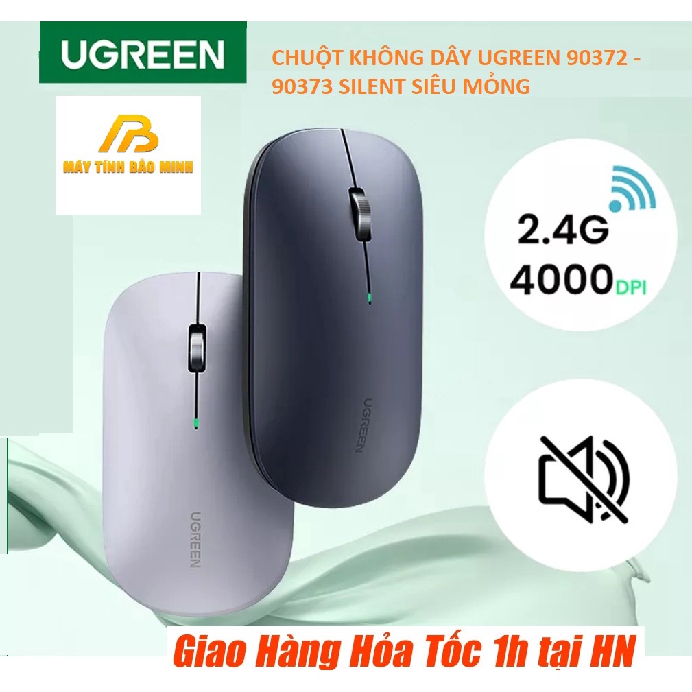 Chuột Không Dây Ugreen 90372 90373 (Màu Xám/Đen) DPI 4000 - Hàng Chính ...