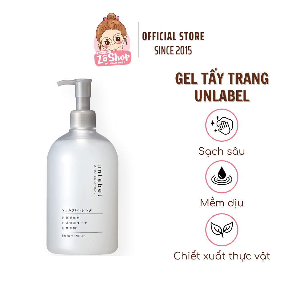 Gel Tẩy Trang Unlabel Sạch Sâu Dịu Nhẹ - Unlabel Moist Botanical Gel ...