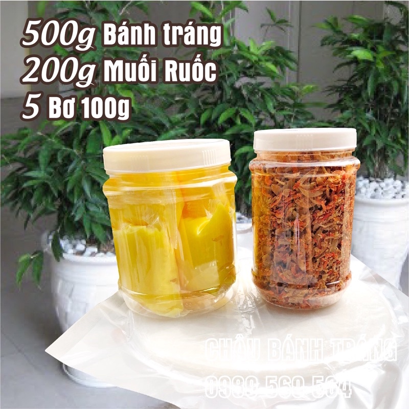 [Combo 1,2kg] 500g bánh tráng phơi sương + 500g bơ + 200g muối tép hành phi | Shopee Việt Nam