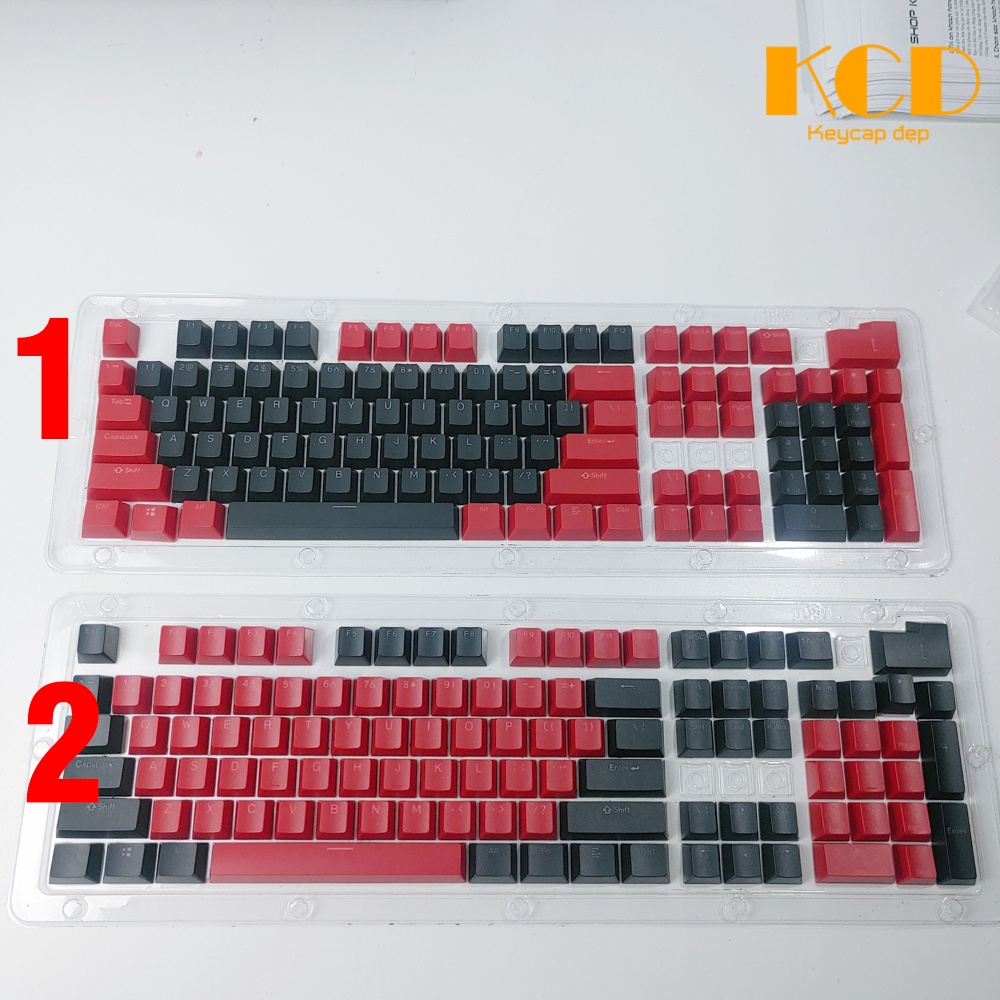 Bộ keycap xuyên led (50 mẫu), double shot, mix 2 màu, keycaps đẹp ...