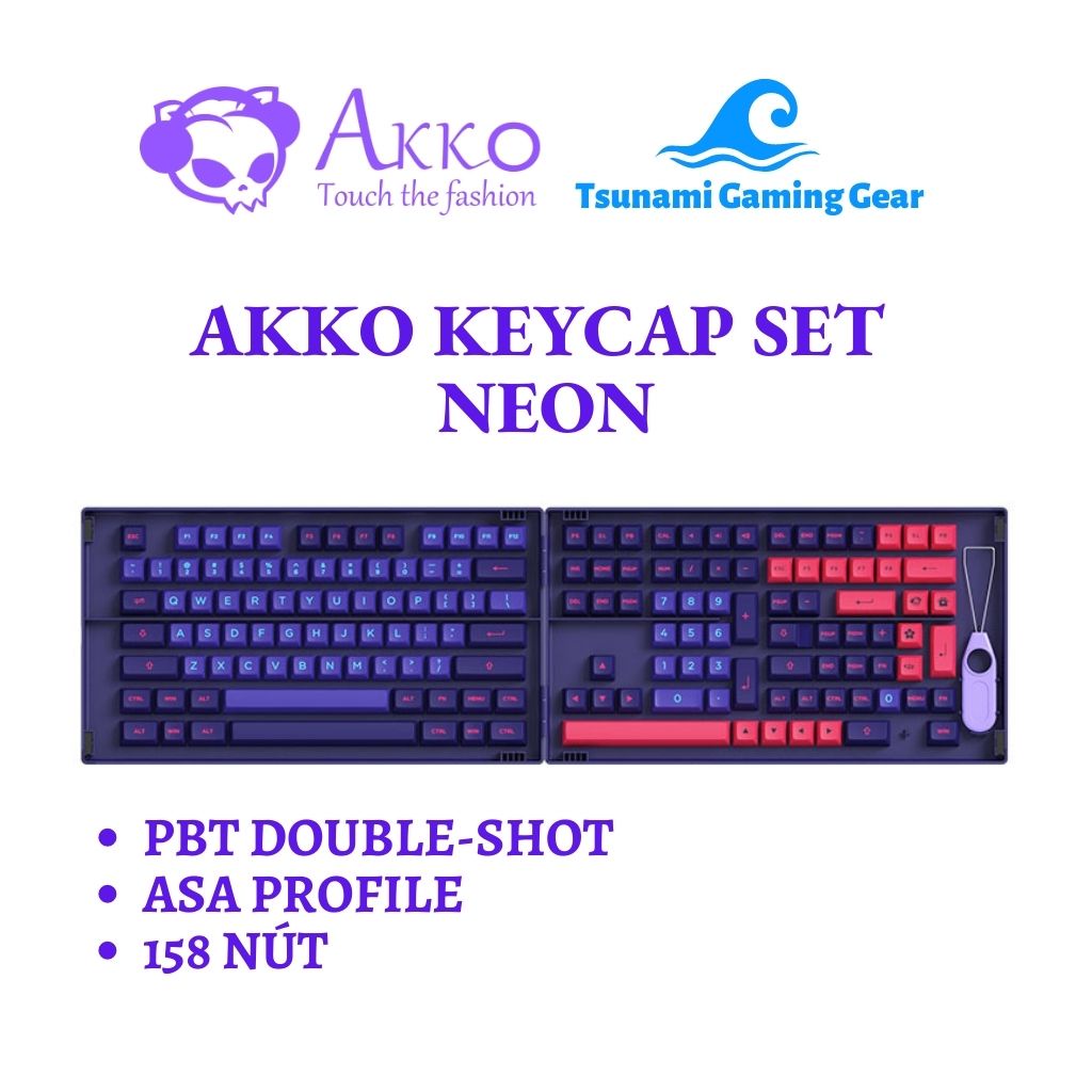 Bộ keycap AKKO NEON (PBT DoubleShot/ ASA profile/ 158 nút) | Shopee ...