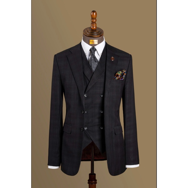 ÁO VEST NAM ADAM STORE ĐEN KẺ AV247 | Shopee Việt Nam