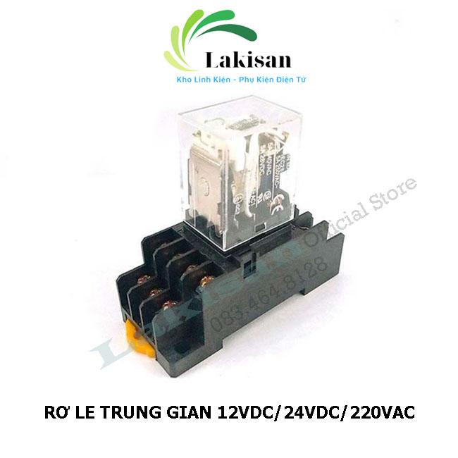 Rơ le trung gian - Relay kính MY2N LY2N MY4N 12VDC/24VDC/220VAC | Lakisan | Shopee Việt Nam