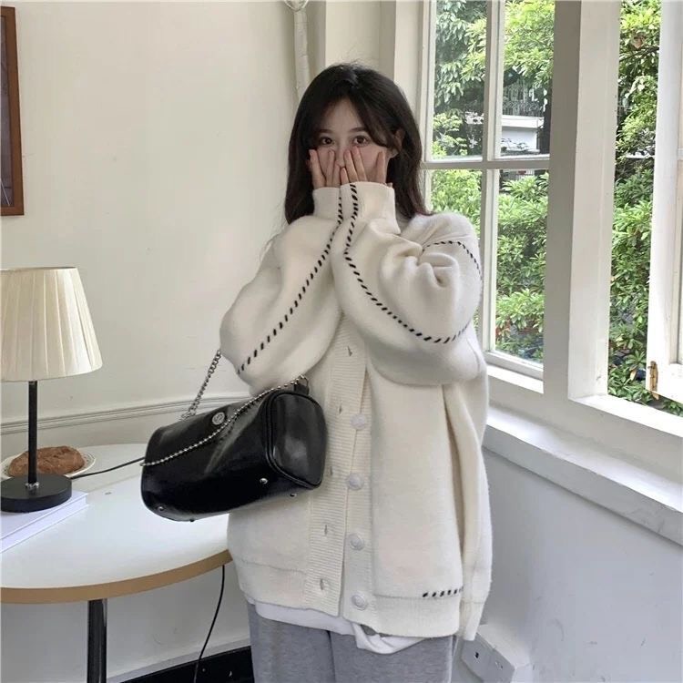 Áo len nữ caddigan trẻ trung phong cách Hàn Quốc Freesize dưới 62kg ...