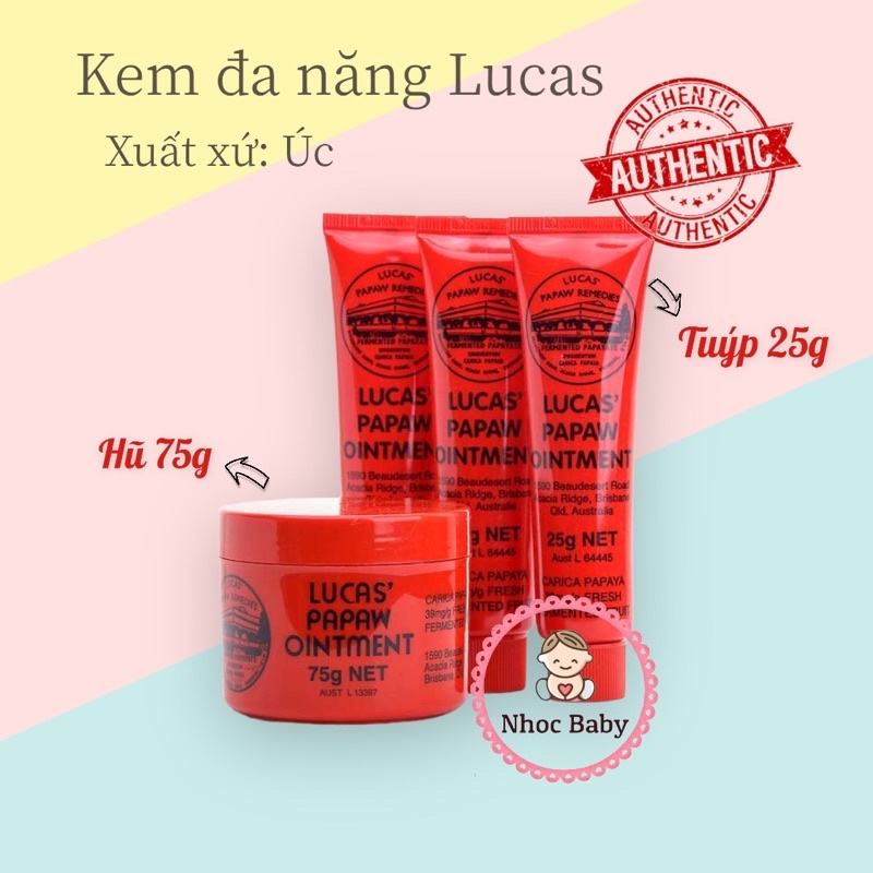 [chuẩn AUTH] Kem đa năng Lucas Papaw Ointment 25gr/ 75gr - Úc | Shopee ...