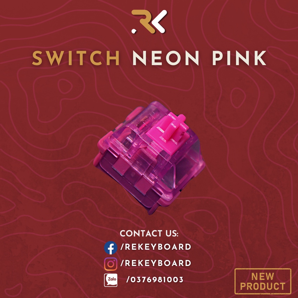 NEON Pink Switch | Công tắc phím cơ mới | 3 Pin Linear Switch ...