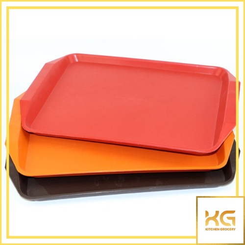Khay nhựa phục vụ, mâm hình chữ nhật màu đỏ cam 42.8cm x 30cm | Shopee Việt Nam