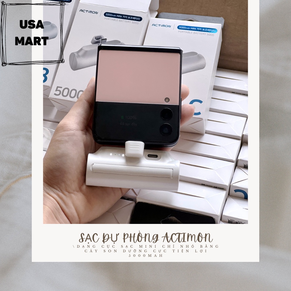 Sạc dự phòng 5000mAh mini cầm tay KOREAN Actimon kèm quà tặng ( ƯU ĐÃI ...