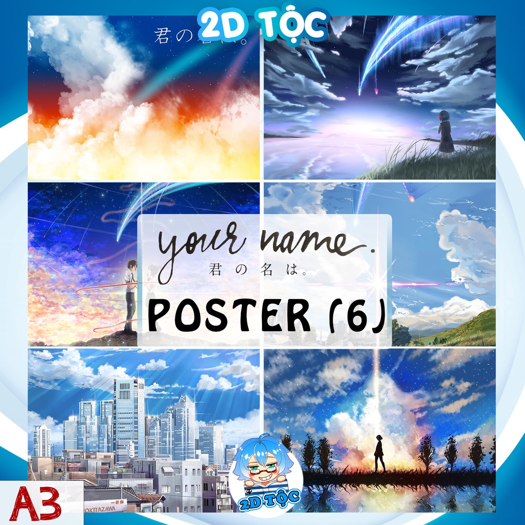 Poster A3 Cao Cấp Treo Tường Anime Kimi no Na wa Your Name (6) By 2D ...