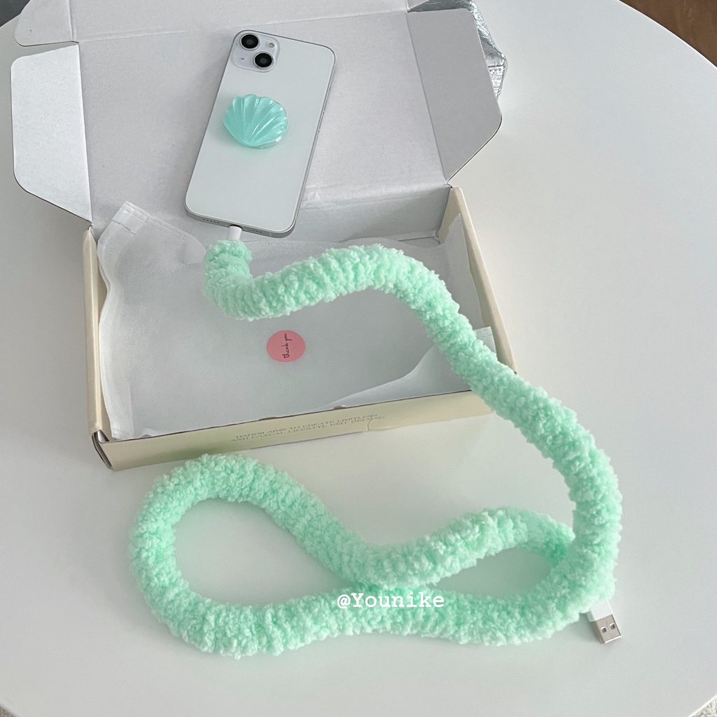 Dây Cáp Sạc Nhanh 1m-tpyrc 1.0m Phủ Lông Màu Xanh Matcha Phong Cách Hàn ...