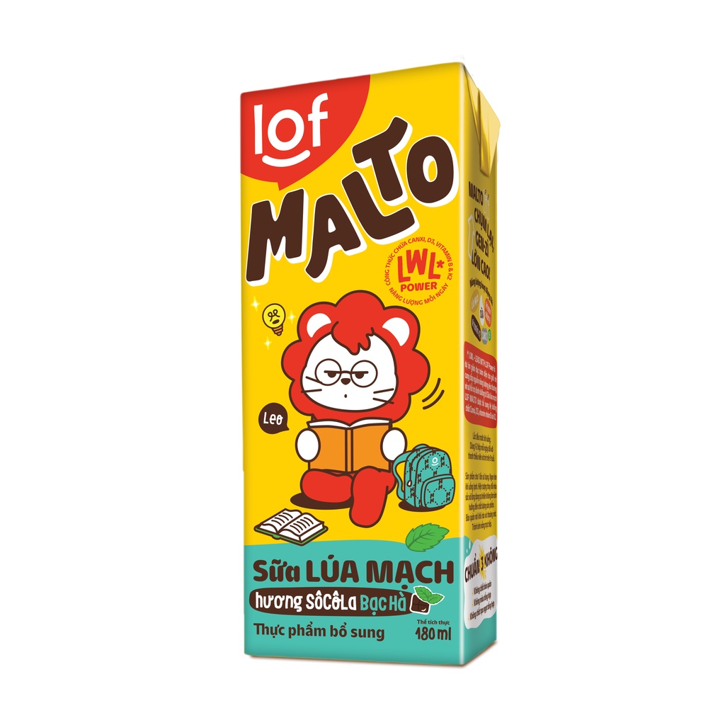 Sữa lúa mạch LOF MALTO vị socola bạc hà thùng 48 hộp x 180ml | Shopee ...