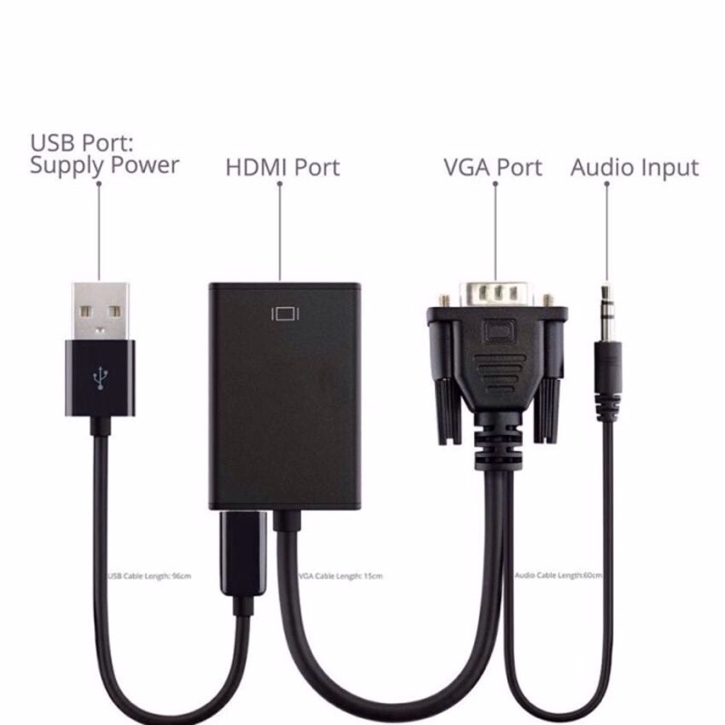 Dây Cáp Chuyển Đổi Tín Hiệu VIKI-LINK Từ VGA Sang HDMI Dài 20cm Có ...