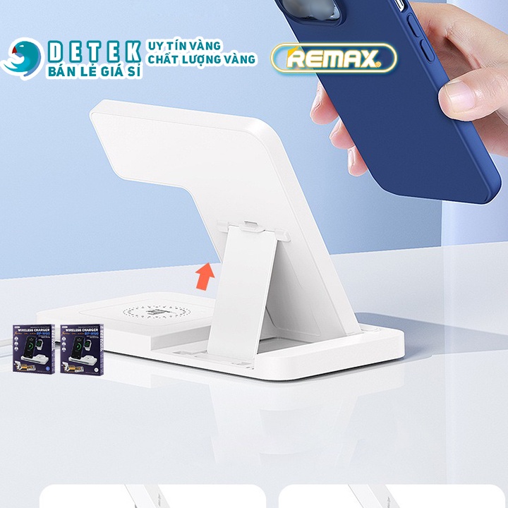 Đế sạc không dây Cao Cấp 3 in 1 Remax RP-W60 RP-W53 tích hợp đèn LED 15W Sạc Nhanh Không Dây ...