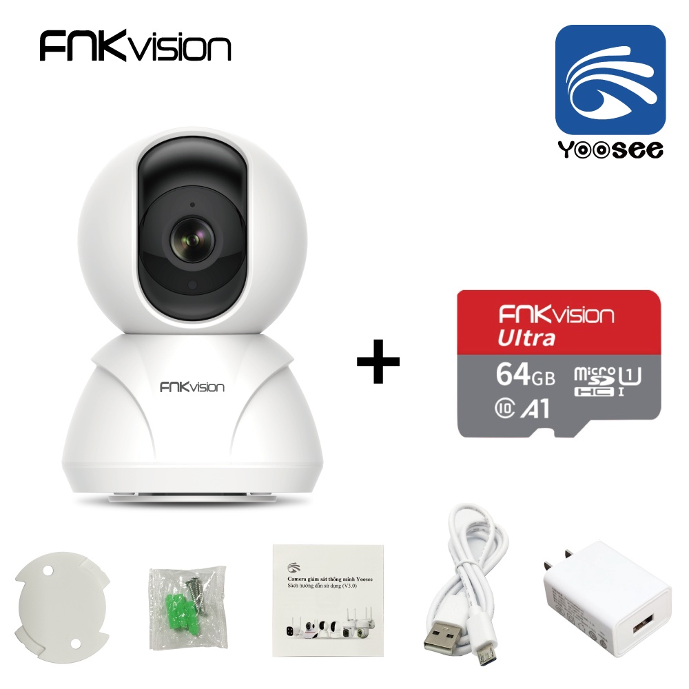 (FNKvision)Camera IP Wifi Yoosee Tiếng Việt quay đêm siêu nét 360 độ ...