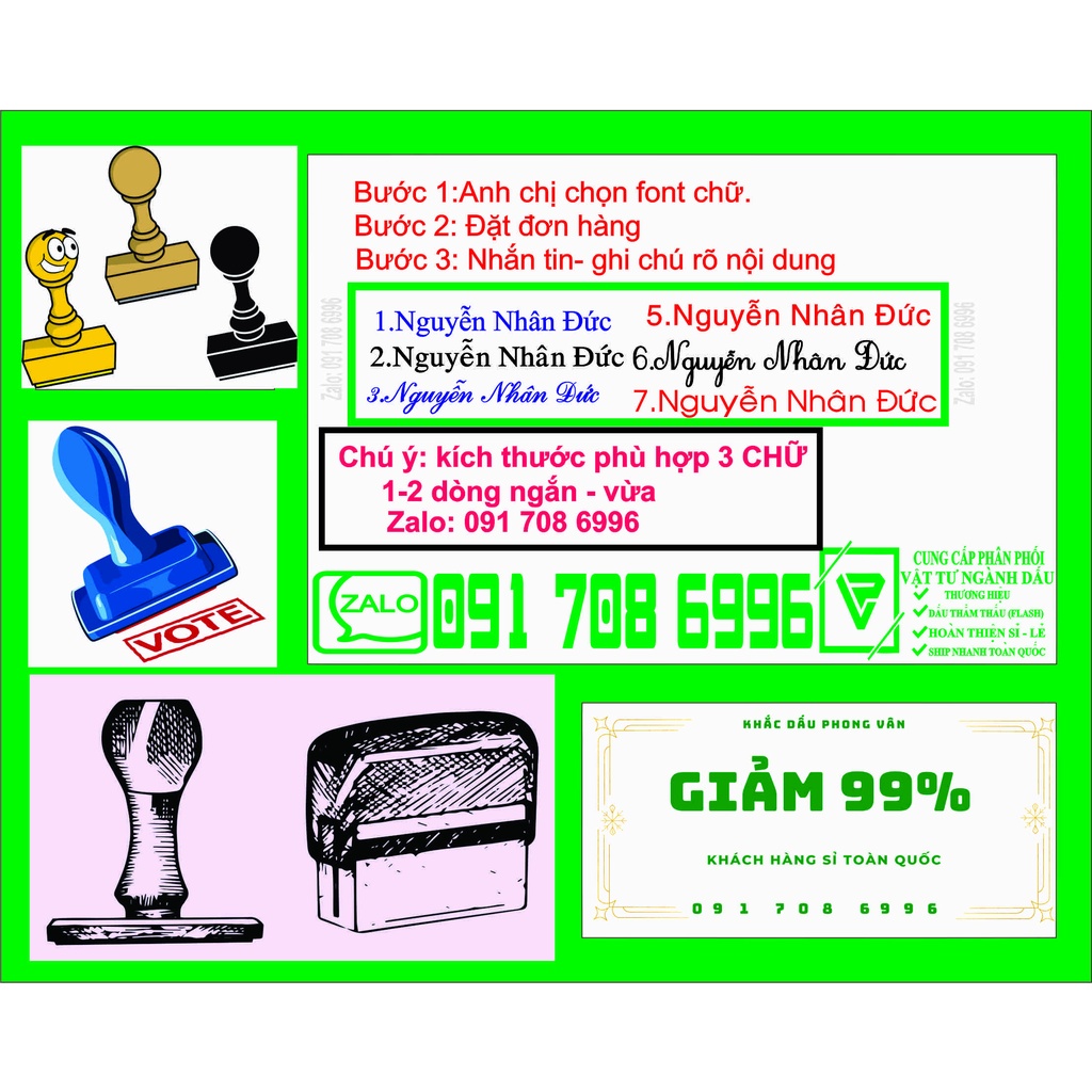 Khắc Con Dấu Tên Với Cán Dấu Đẹp (TDSTAMP T214 Kích Thước 38*14mm ...