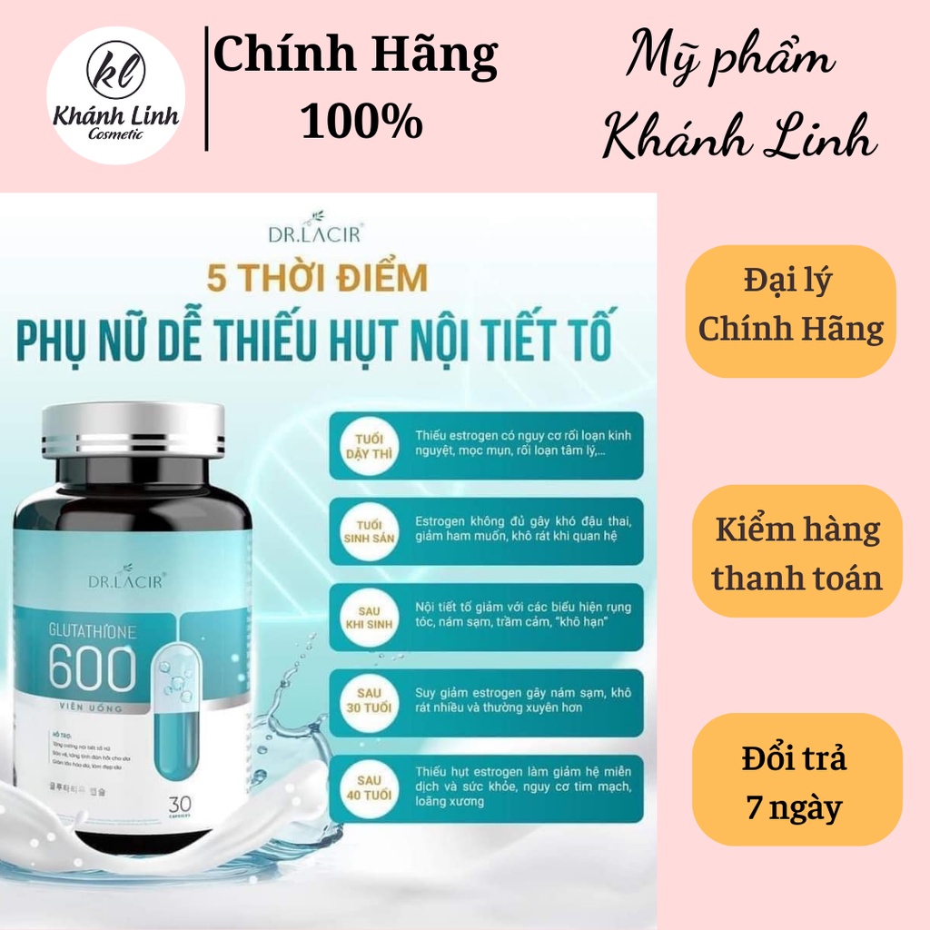 Viên Uống Trắng Da Glutathione 600 Dr Lacir Chính Hãng | Shopee Việt Nam