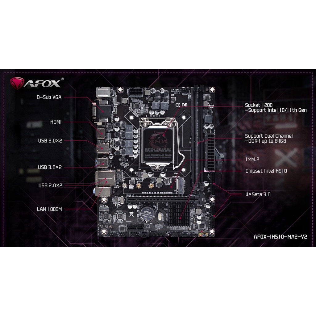 Main máy tính AFOX H610| H510| H110| H310| H81| H61 Chính hãng mới 100% ...