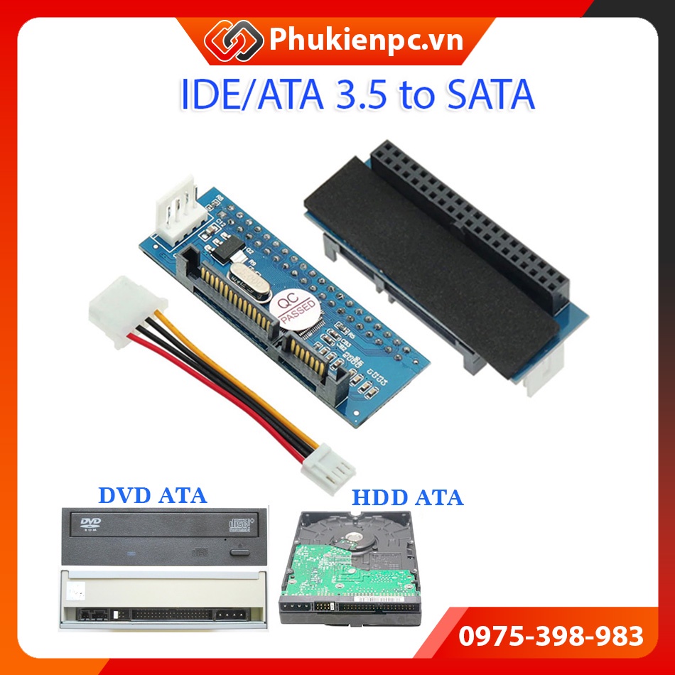 Adapter chuyển đổi IDE (ATA) 3.5 to SATA - Card chuyển đổi ổ cứng HDD ...