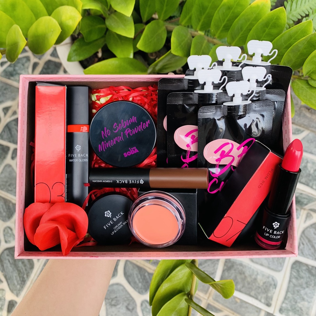 Bộ trang điểm The Rucy BL3 Hàn Quốc 6 món kem nền, phấn, son lì, son ...