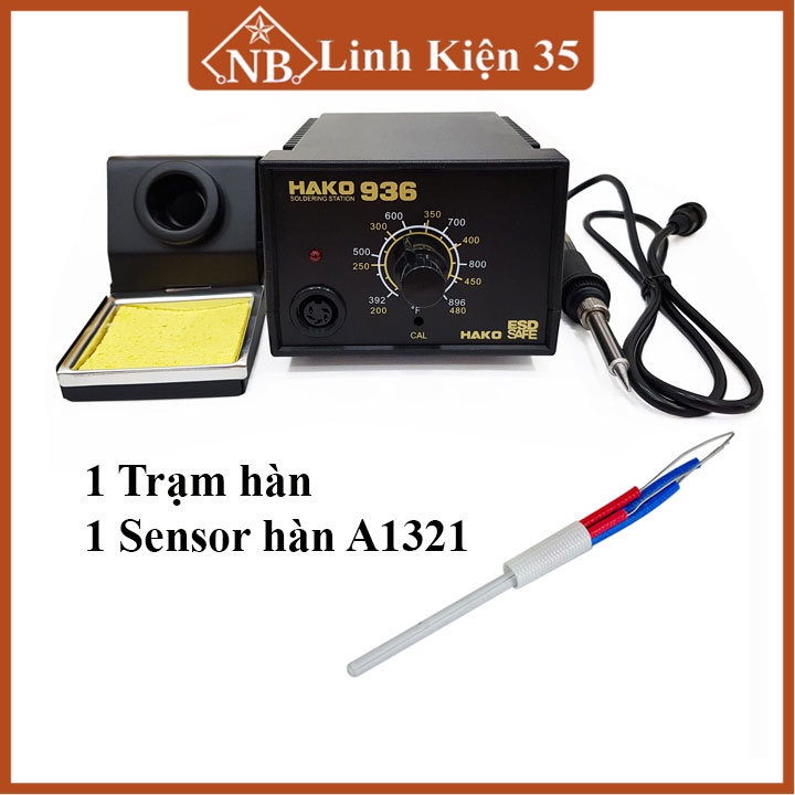 Bộ trạm hàn Hakko 936 + thiếc hàn + nhựa thông + sensor hàn + mũi hàn ...