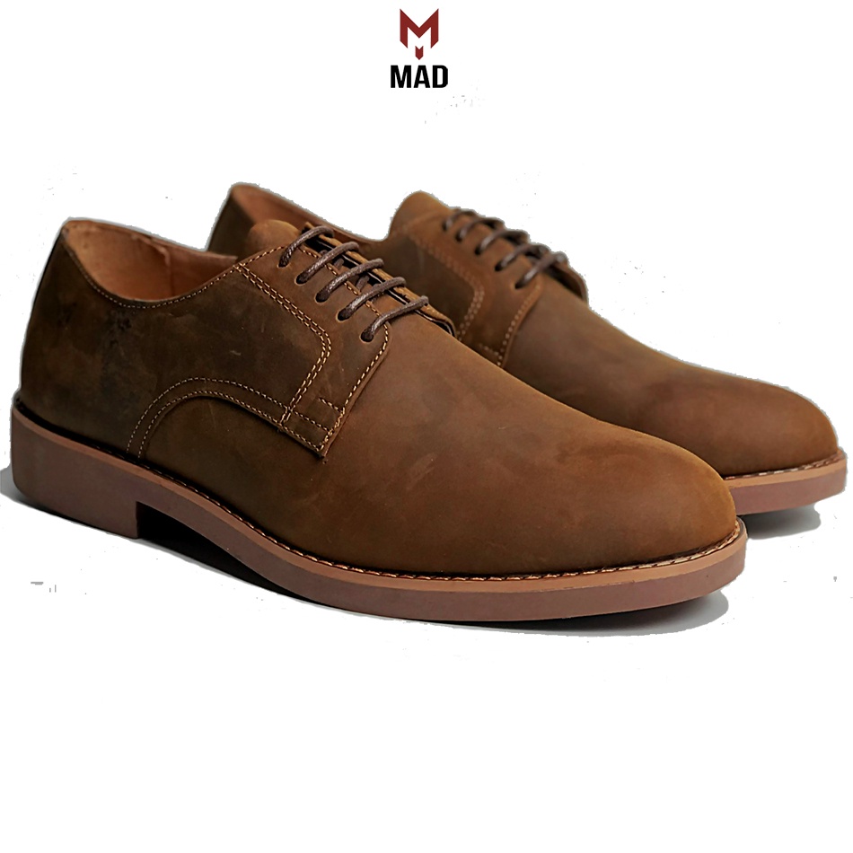 Giày tây nam Derby Plain MAD Shoes da bò sáp ngựa điên buộc dây thời trang cao cấp | Shopee Việt Nam