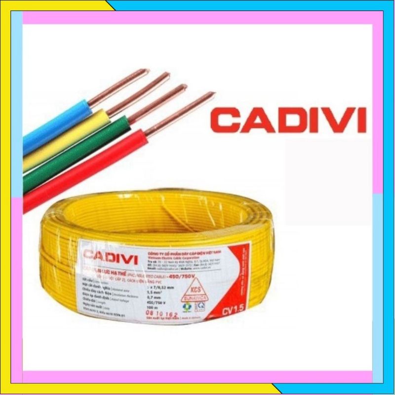 Dây điện đơn mềm Cadivi CV 1mm, 1.5mm, 2mm, 2.5mm bán mét lẻ | Shopee Việt Nam