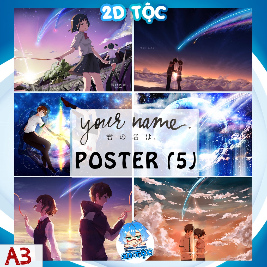 Tranh Poster A3 Dán Tường Anime Kimi no Na wa Your Name (5) - 2D Tộc ...