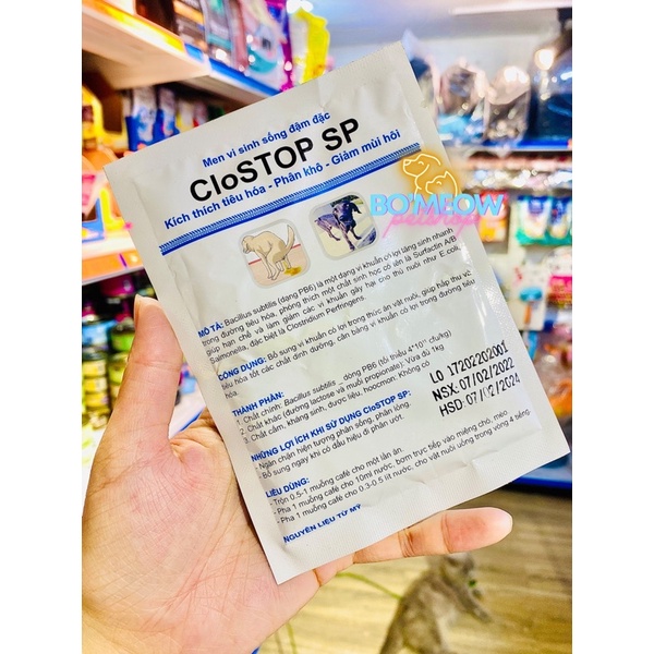 Men tiêu hóa clostop sp 20g cho chó mèo ( Cầm tiêu chảy hiệu quả ...