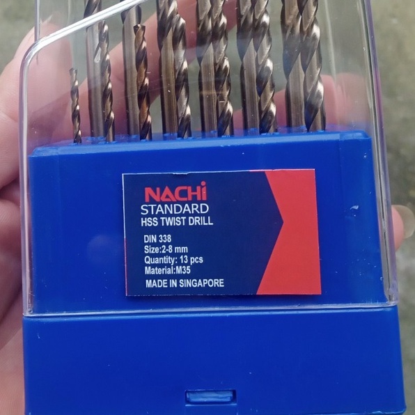 Hộp mũi khoan Nachi D2 - D8 (13 mũi). Khoan inox, thép, đồng, nhôm, gỗ. | Shopee Việt Nam