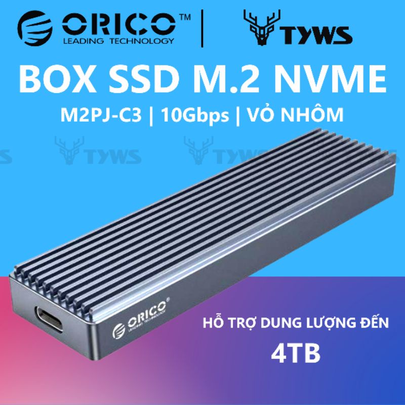 Box di động SSD M.2 PCIe NVMe to USB 3.1 Gen2 Type-C Orico M2PJ-C3 ...
